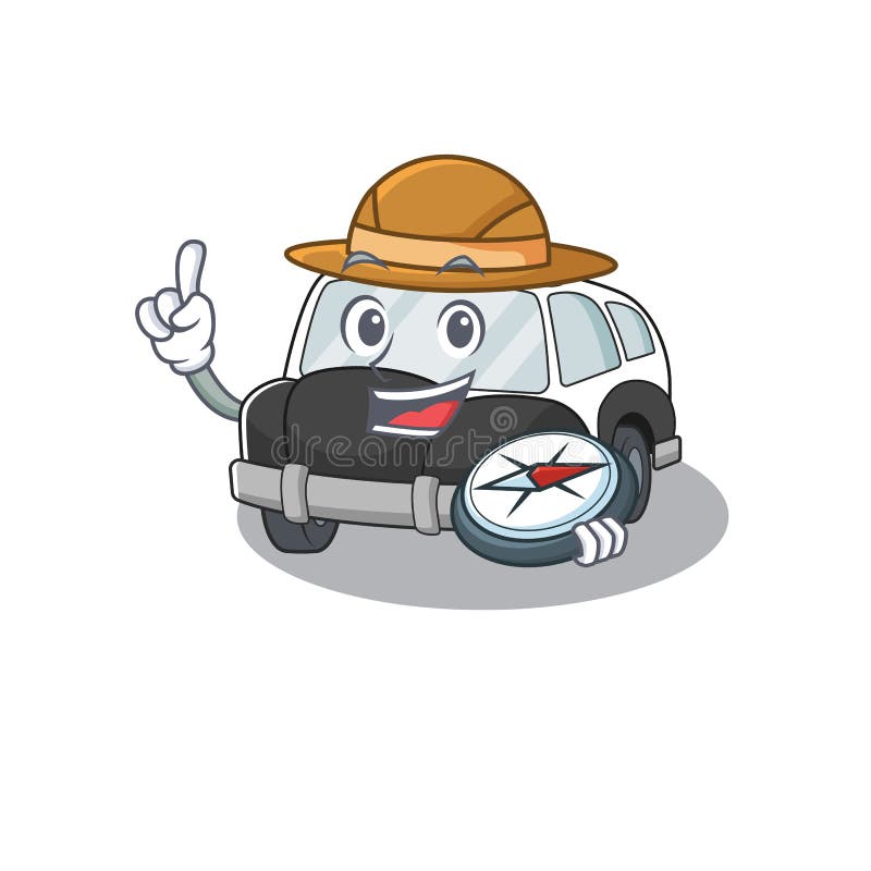 Police Car Experienced Explorer Using a Compass Stock Vector ...
