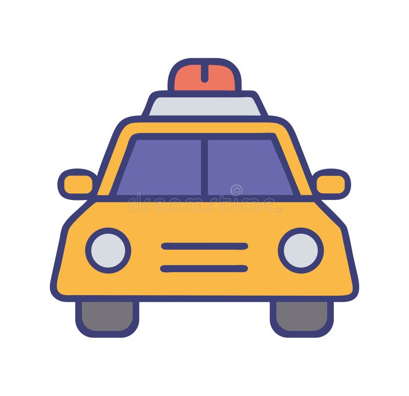 Police Car Front View Icon stock vector. Illustration of transport ...