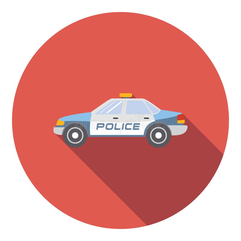 Police Car Icon, Flat Style Stock Illustration - Illustration of police ...