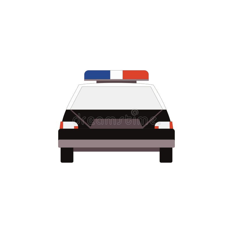 Police Car Icon Front View in Flat Style for UI UX Design. Vector Stock ...