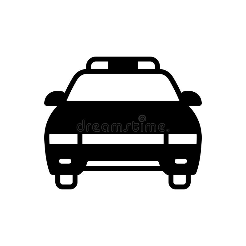 Black Solid Icon for Police Car, Vehicle and Cop Stock Vector ...