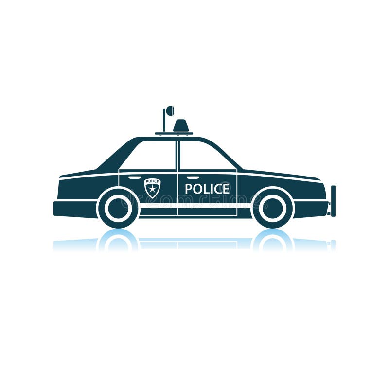Police Car Icon stock illustration. Illustration of siren - 150309690