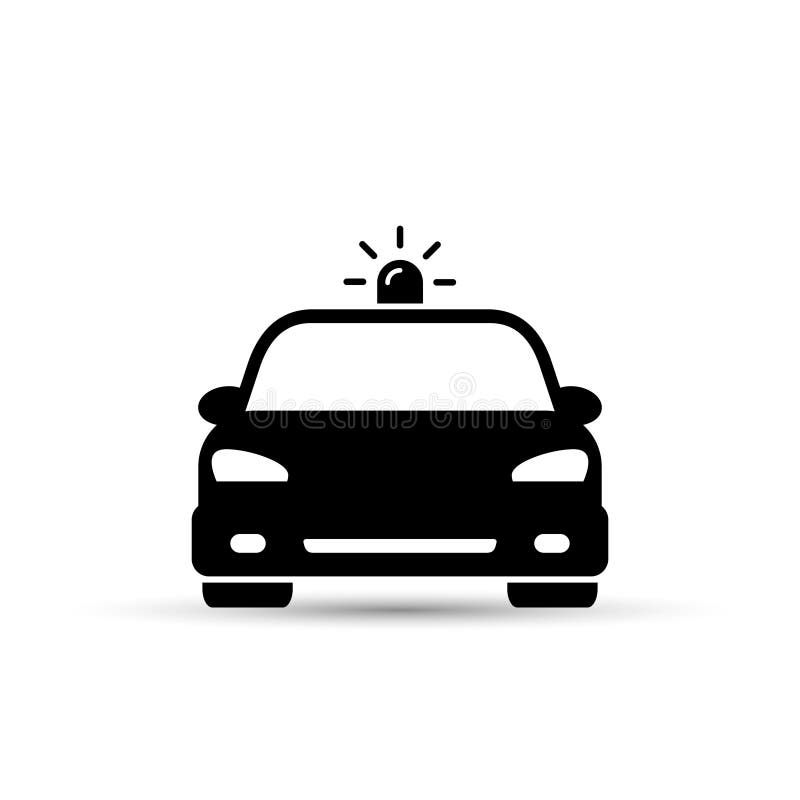 Police Car Icon, Vector Iolated Flat Illustration. Side View Stock ...