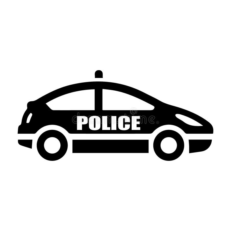 Police Car Icon, Vector Iolated Flat Illustration. Side View Stock ...