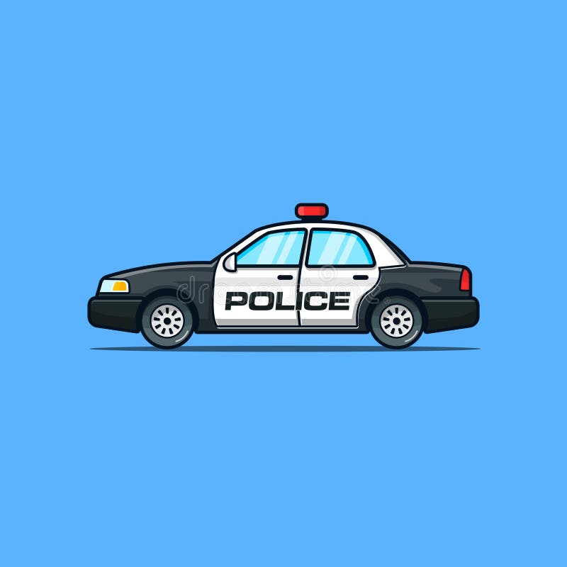 Police Car Illustration Flat Design Cartoon Style Stock Illustration ...