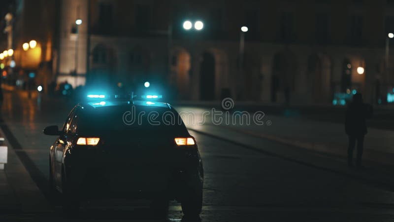 Parked Police Car in the Bustling City of New York, Surrounded by ...