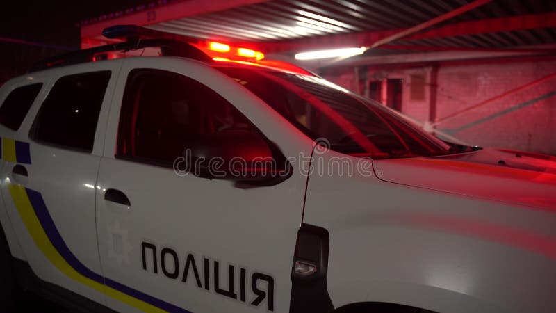 Police Car with Signal Lights Stock Video - Video of warn, patrol ...