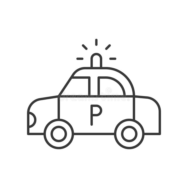 Police Car, Police Related Icon Editable Outline Stroke Stock Vector ...