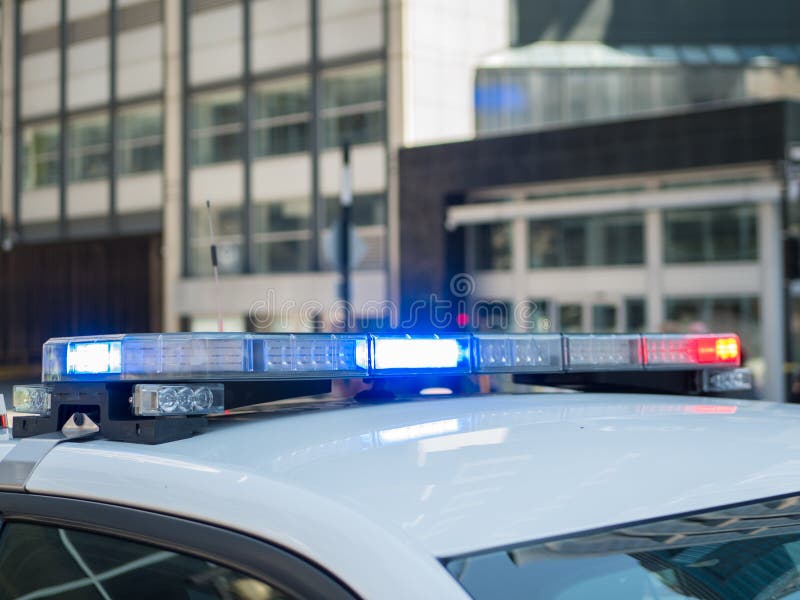 Police Car Responds To an Emergency Stock Photo - Image of blue ...