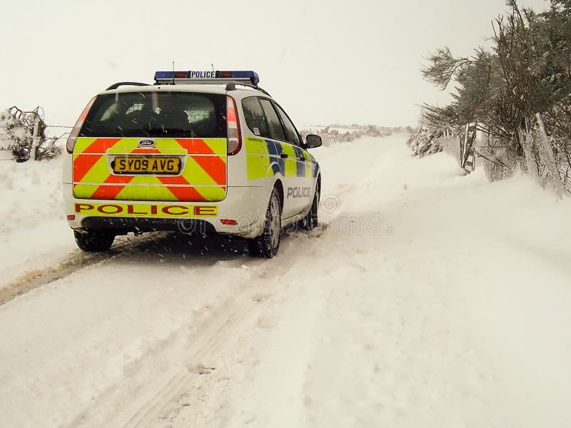 Police Car in the Snow in Scotland Editorial Image - Image of design ...