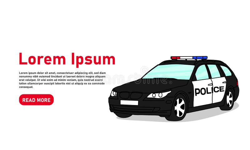 Police Car Template Banner Poster Design Stock Vector - Illustration of ...