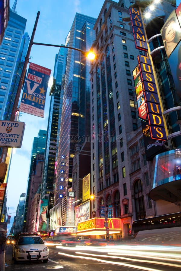 Police Car on Times Square New York at Night Editorial Stock Photo ...