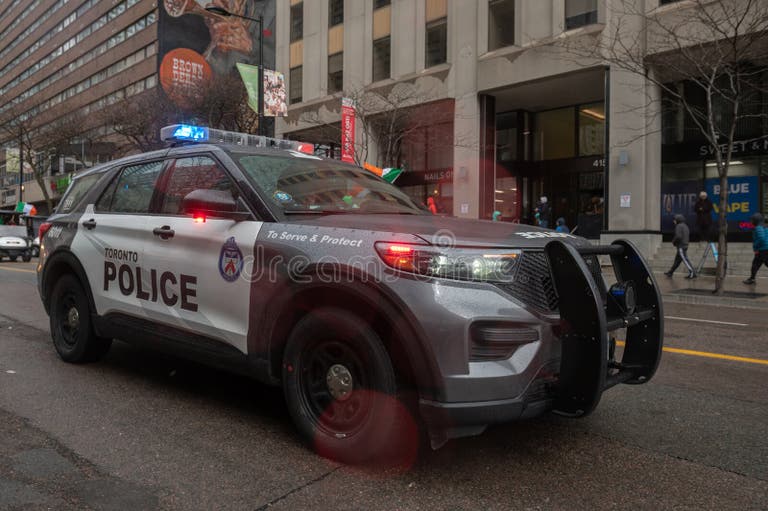 Police car in Toronto editorial stock image. Image of protest - 311955989