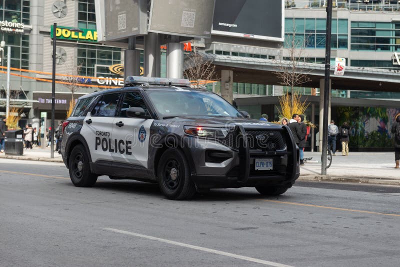 Police car in Toronto editorial stock image. Image of surveillance ...