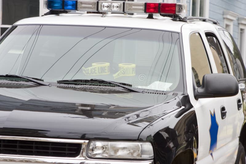 Police Car Up Close stock image. Image of sheriff, scene - 733285