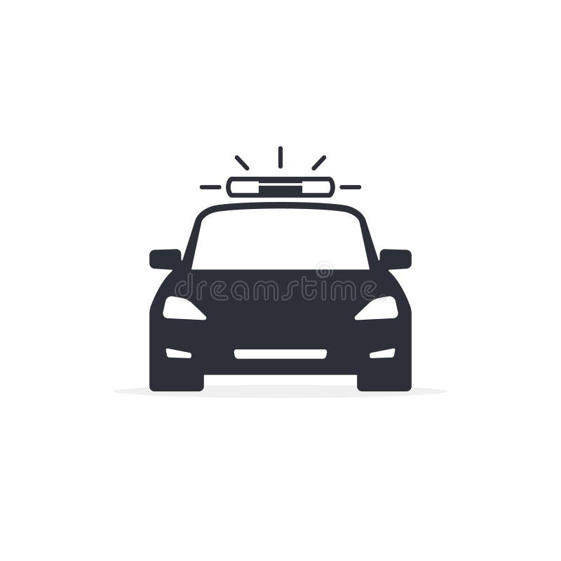 Police Car Icon, Vector Iolated Flat Illustration. Side View Stock ...
