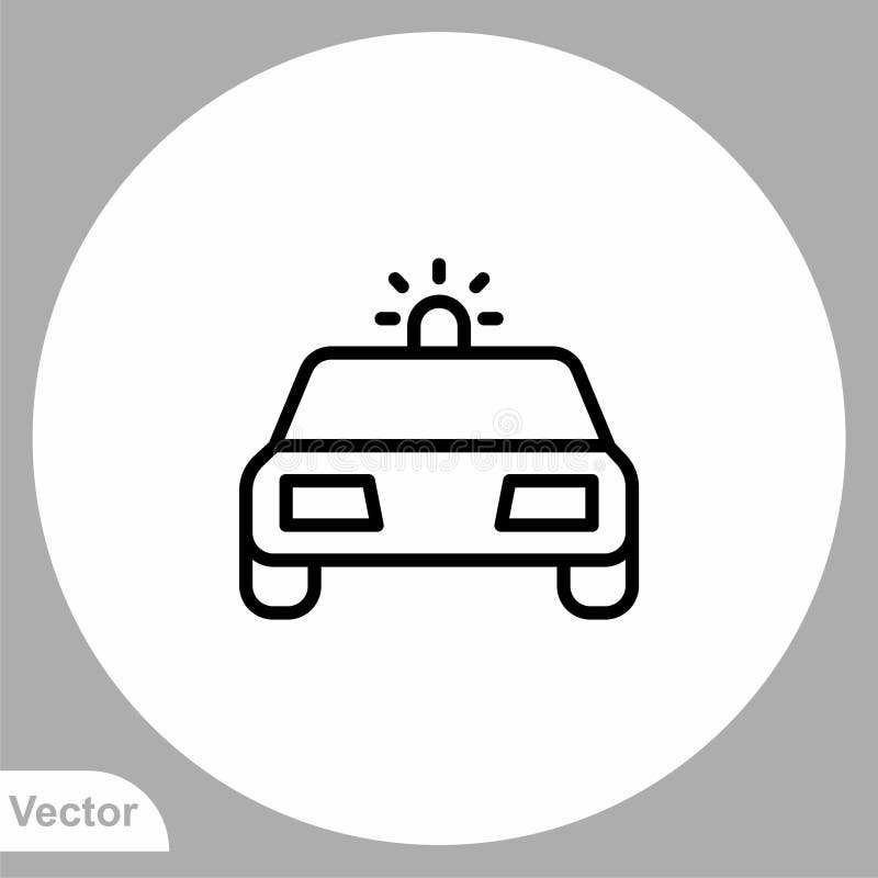 Police Car Vector Icon Sign Symbol Stock Vector - Illustration of ...
