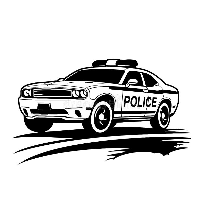 Police Car Vector Illustration Dynamic Side View for Design Projects ...