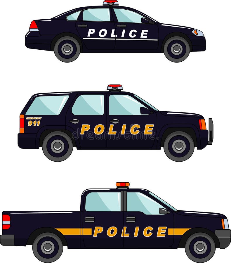 Police Car on a White Background in a Flat Style Stock Vector ...