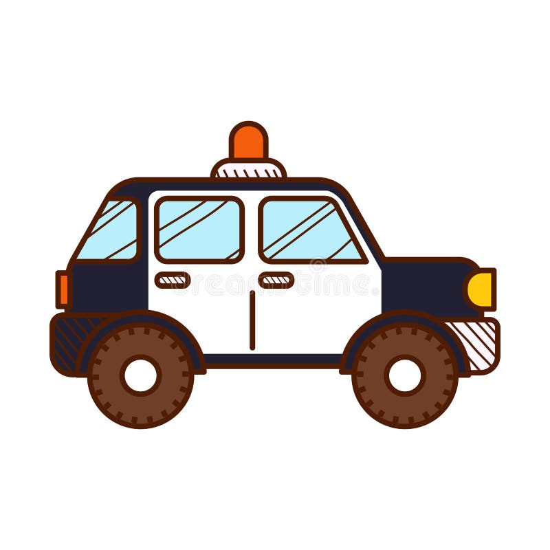Police Jeep. Vector Illustration On A White Background. Stock Vector ...