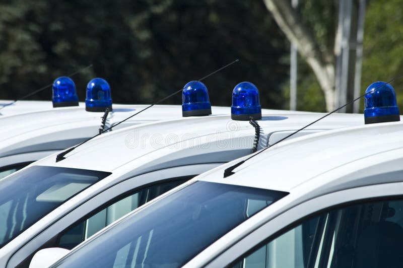 Police Cars with Red and Blue Color Sirens Stock Image - Image of ...