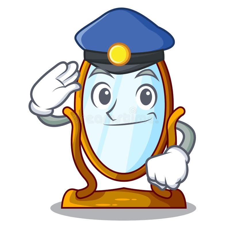Police Character Big Mirror in Beautiful Frame Stock Vector ...