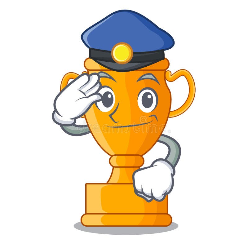 Police Character Gold Trophy Award for Competition Stock Vector ...