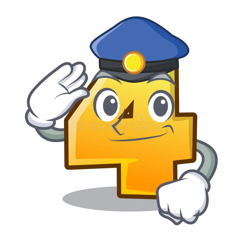 Police Character Number Four on the Wall Stock Vector - Illustration of ...