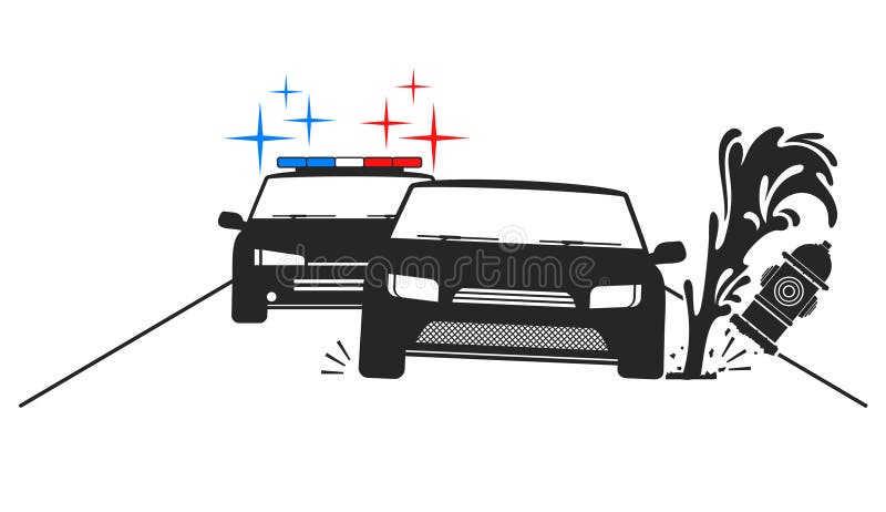 Police chase flat draw stock vector. Illustration of protect - 277576679