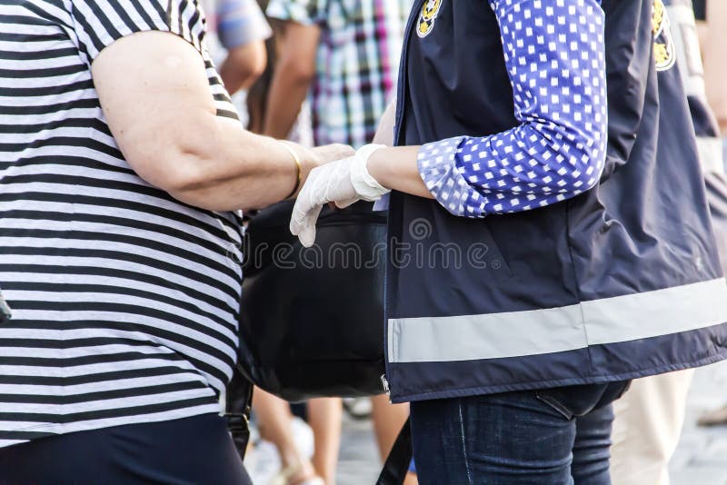 Police Check Inside of the Crowd Stock Image - Image of meeting, dress ...