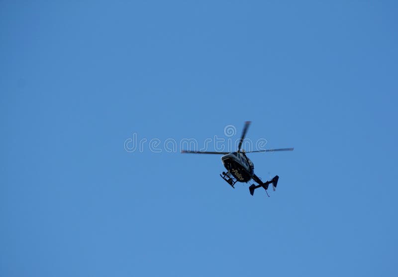 Police Chopper and Blue Sky Stock Photo - Image of sunny, blue: 13073376