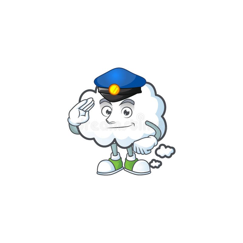 Police Cloud Bubble Cartoon Mascot a Shape. Stock Vector - Illustration ...