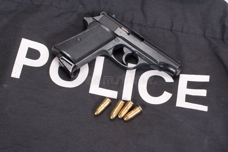 Police concept stock image. Image of firearm, black, handgun - 30306981