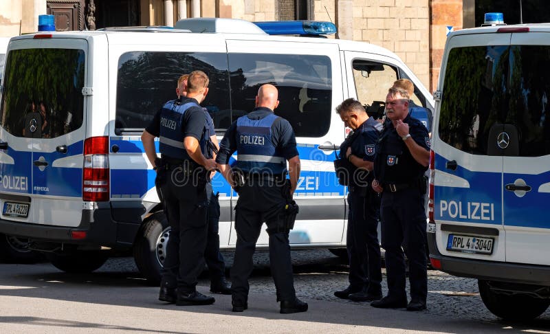 Police Car with Crowd in the Background Editorial Photography - Image ...