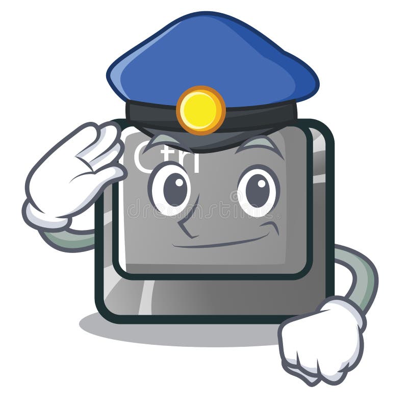 Police Ctrl Button in the Cartoon Shape Stock Vector - Illustration of ...