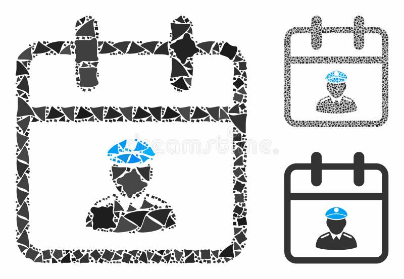 Police Day Composition Icon of Humpy Items Stock Vector - Illustration ...