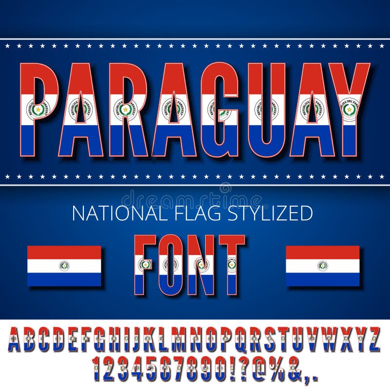 Police De Drapeau Du Paraguay Illustration de Vecteur - Illustration du ...