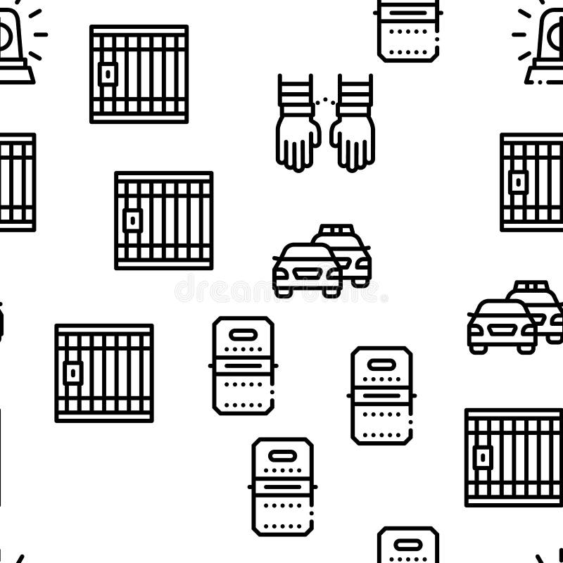 Police Department Seamless Pattern Vector Stock Vector - Illustration ...