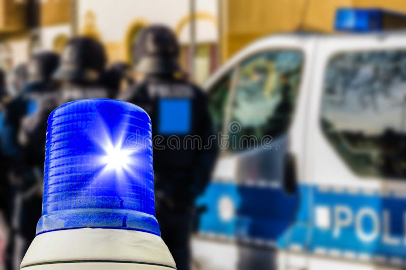 Police Deployment Blue Light Stock Photo - Image of fear, police: 193379964