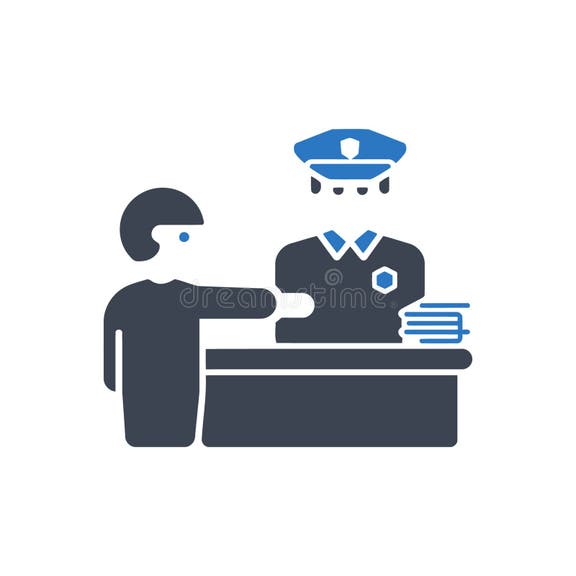 Police desk icon stock vector. Illustration of interaction - 376289680
