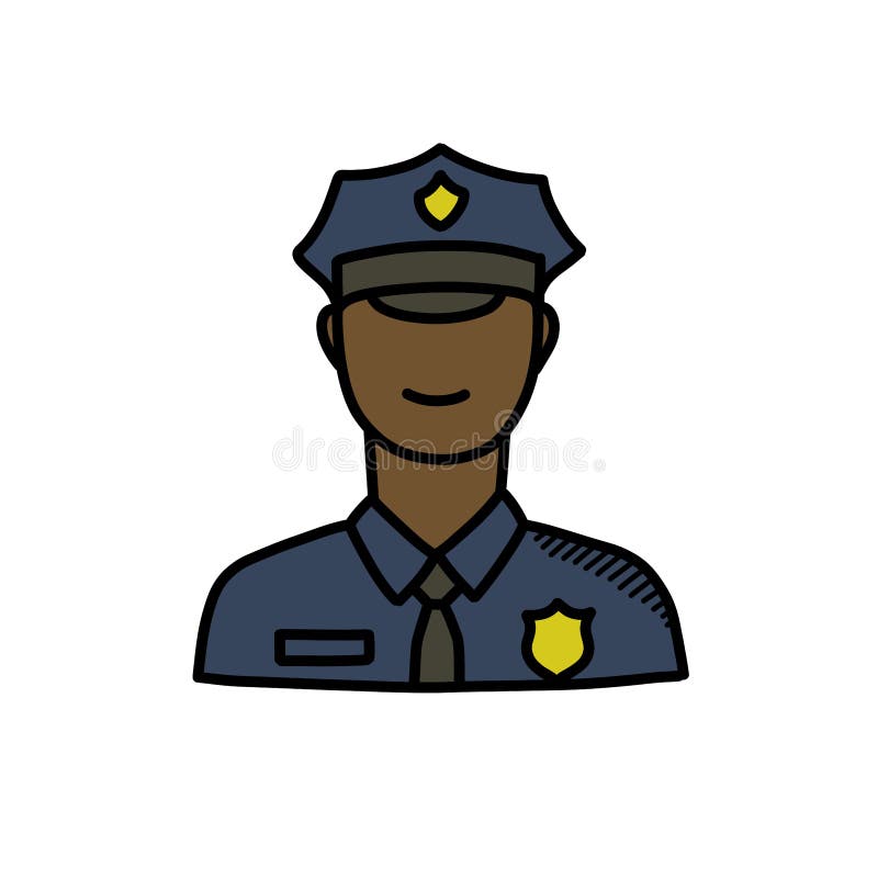 Police Officer Doodle Icon, Vector Color Line Illustration Stock ...