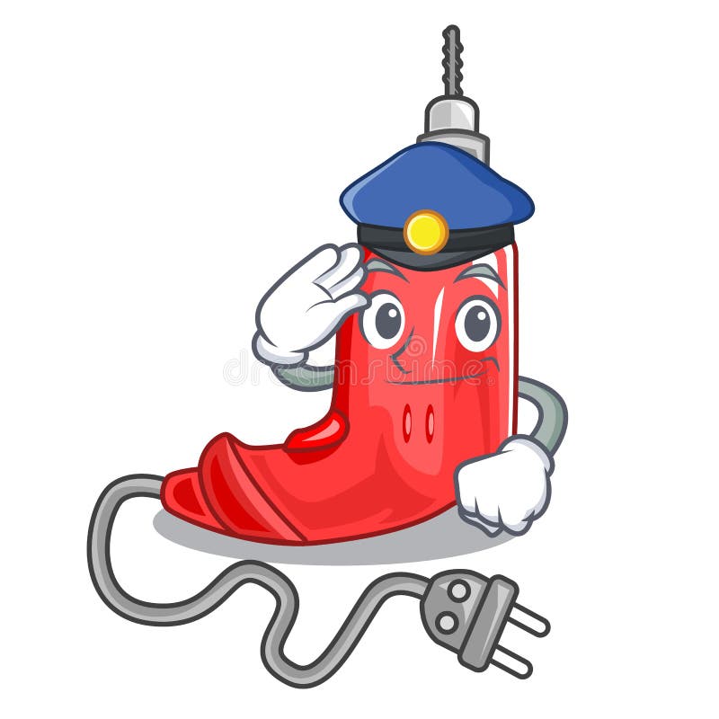 Police Electric Drill in the Cartoon Shape Stock Vector - Illustration ...