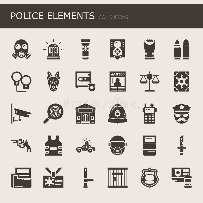 Police elements stock vector. Illustration of crime, patrolman - 59695988