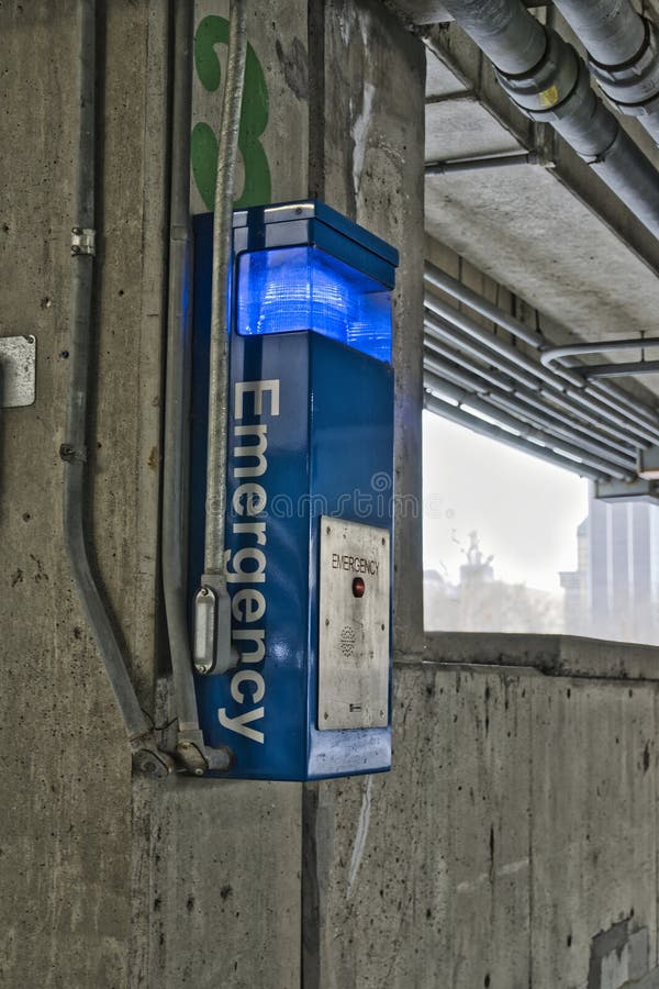 Police, EMS, Security, Waring Emergency Box on a College Campus Stock ...