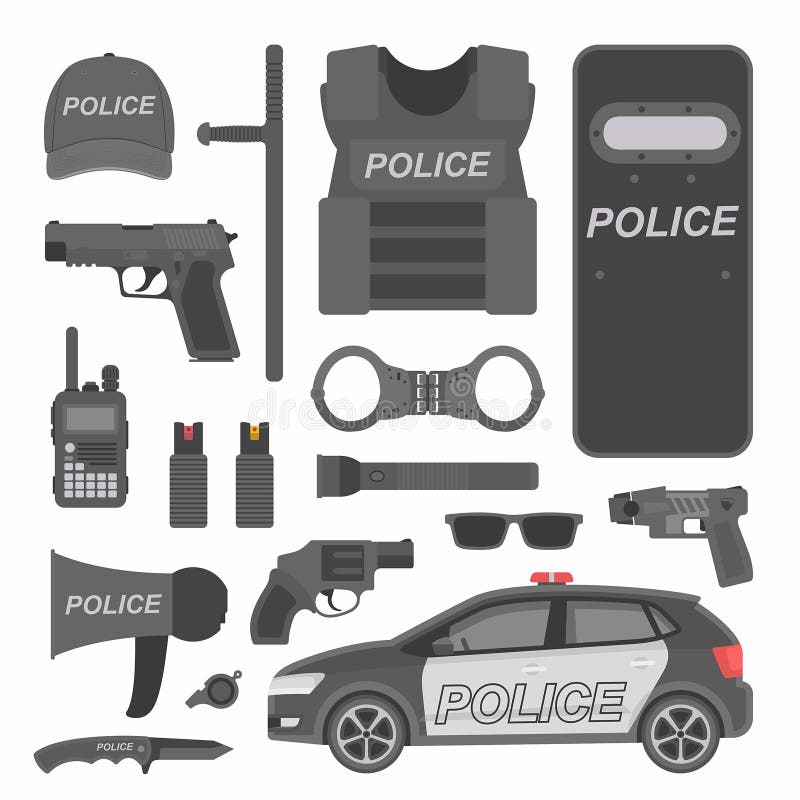 Police equipment stock vector. Illustration of officer - 82404556