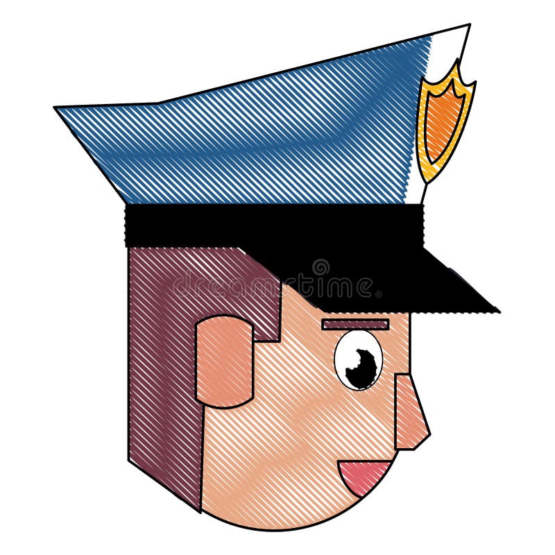 Police Face Cartoon Scribble Stock Vector - Illustration of enforcement ...