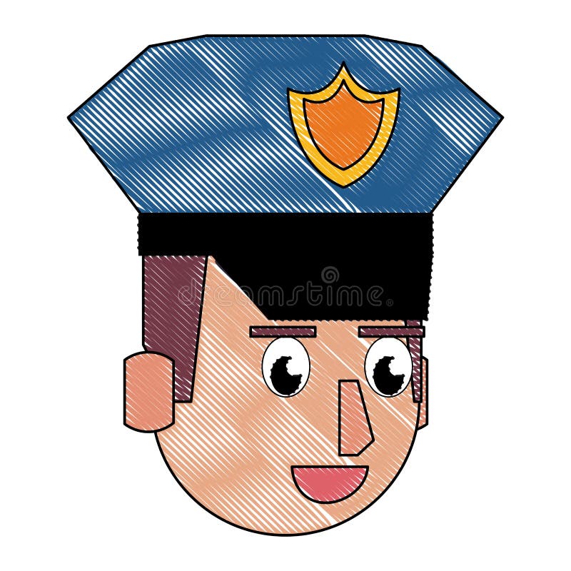 Police Face Cartoon Scribble Stock Vector - Illustration of protection ...
