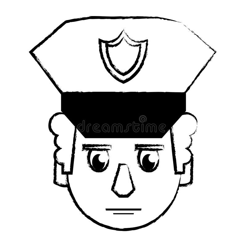 Police face cartoon sketch stock vector. Illustration of cartoon ...