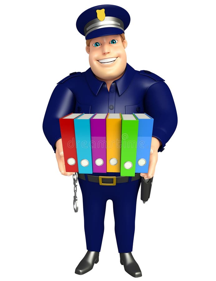 Police with Files stock illustration. Illustration of security - 77559919