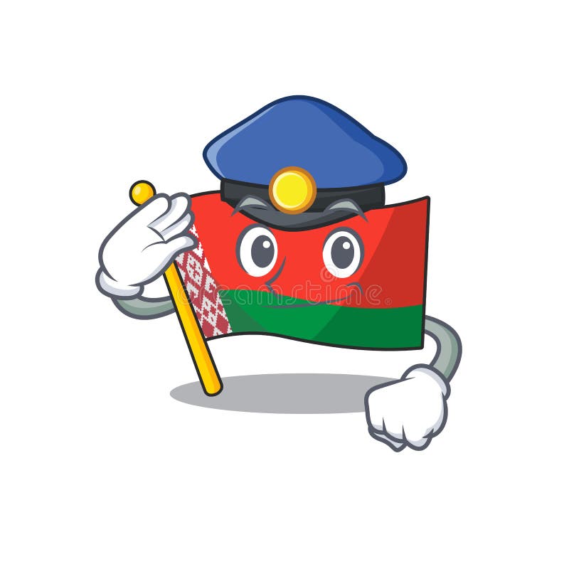 Police Flag Belarus in the Cartoon Shape Stock Vector - Illustration of ...
